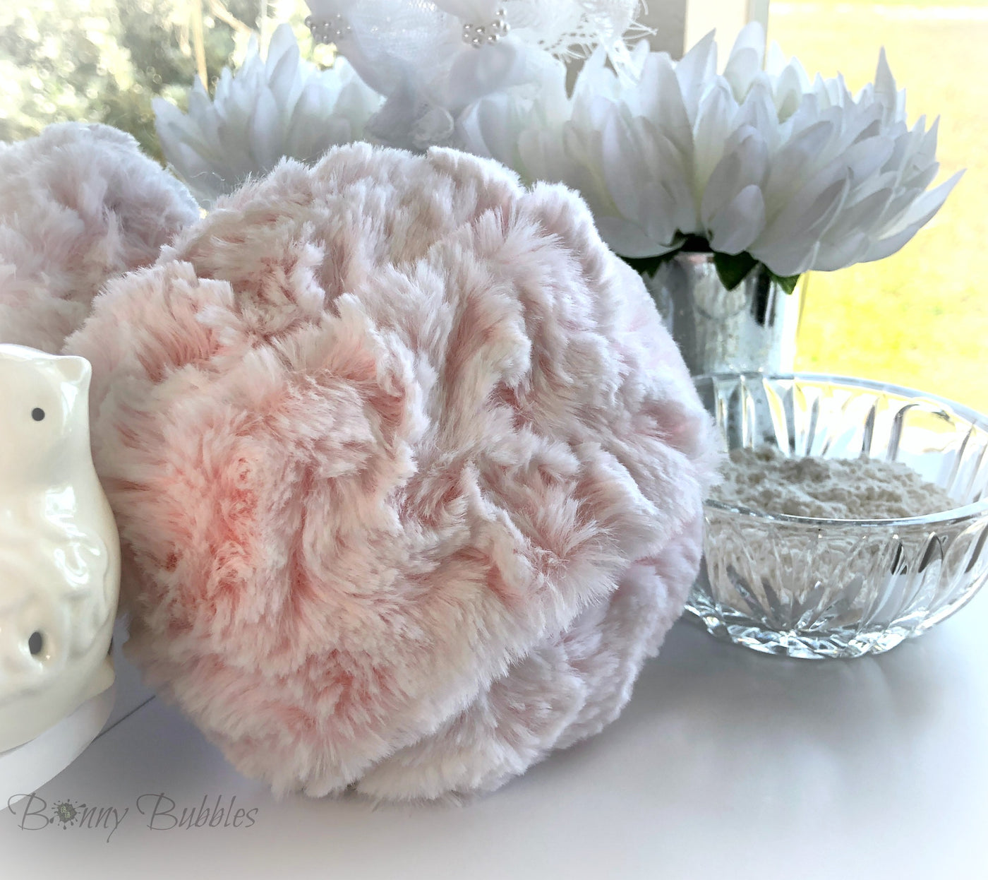 Large Body Powder Puff, Frosted Coral Pink – Bonny Bubbles