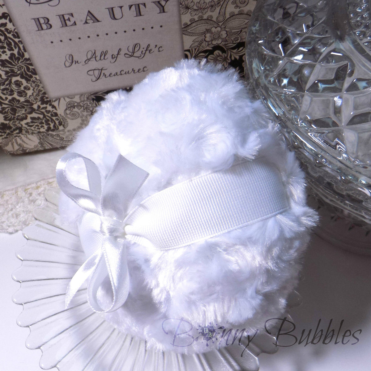 White, Powder Puff - large 5 inch – Bonny Bubbles